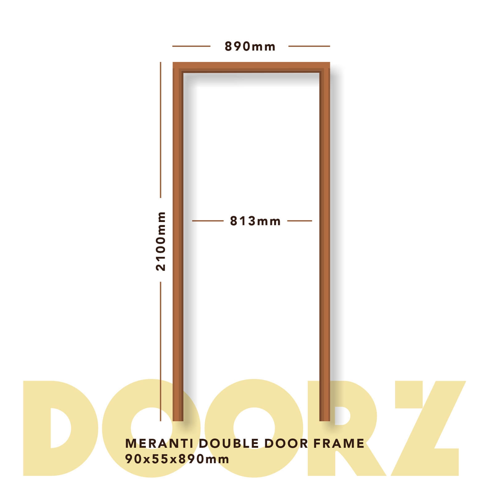 MERANTI SINGLE DOOR FRAME 890x90x55mm - The Doorz Shop