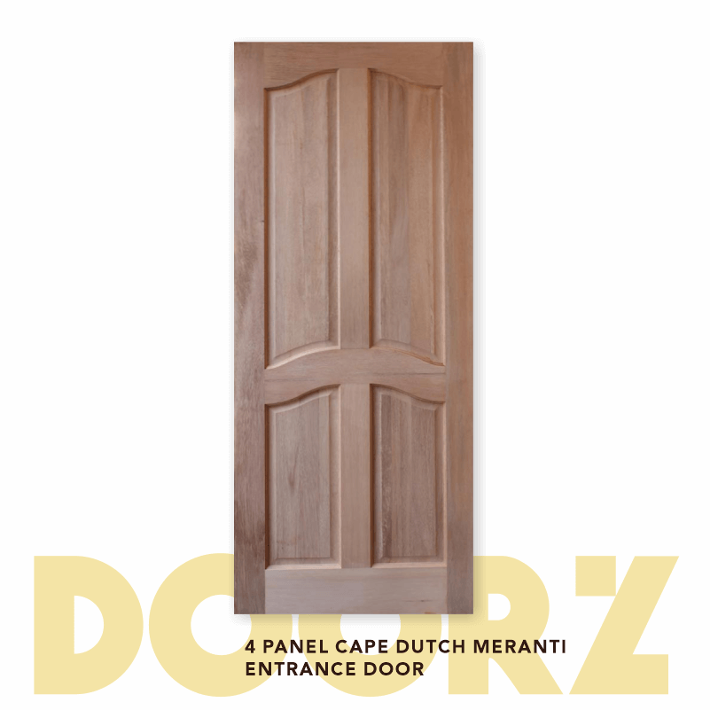 4 Panel Cape Dutch Solid Meranti Entrance Door - The Doorz Shop