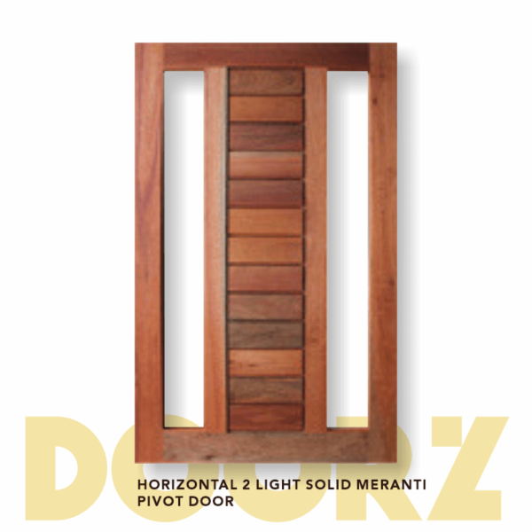 2 Light Solid Meranti Pivot Door - The Doorz Shop