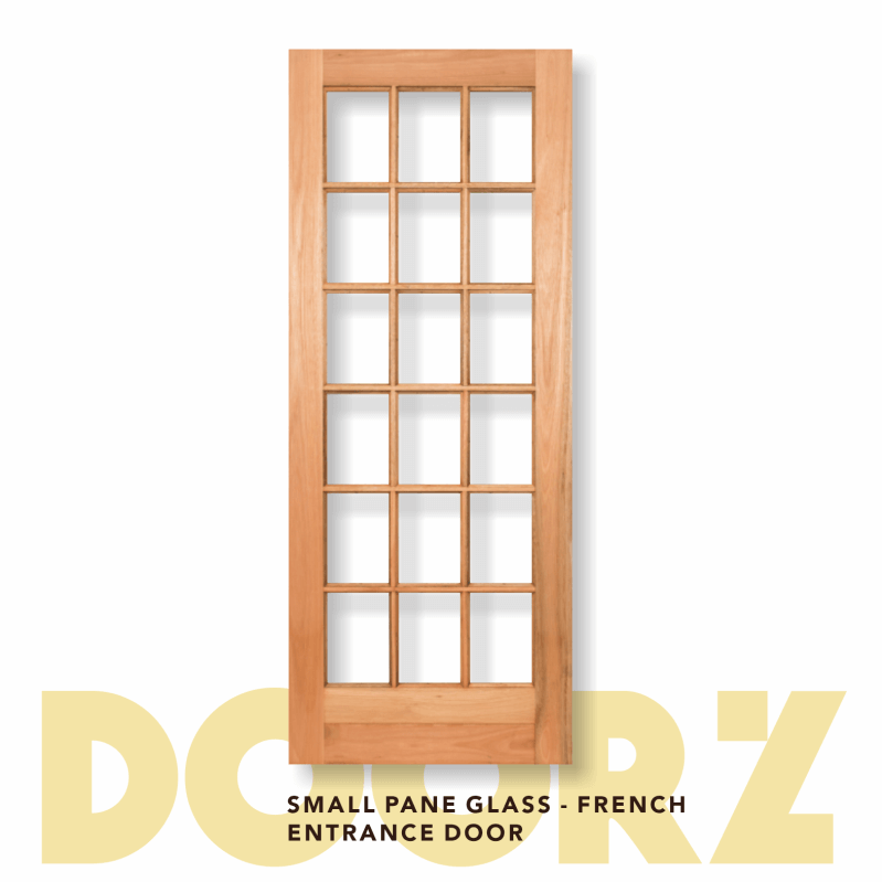 Small Pane French Solid Meranti Entrance Door - The Doorz Shop