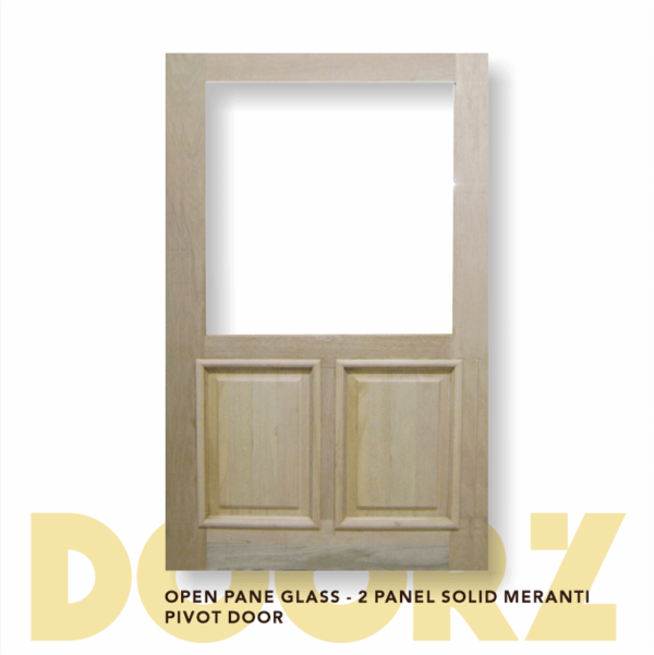 Open Pane 2-Panel Solid Meranti Pivot Door - The Doorz Shop