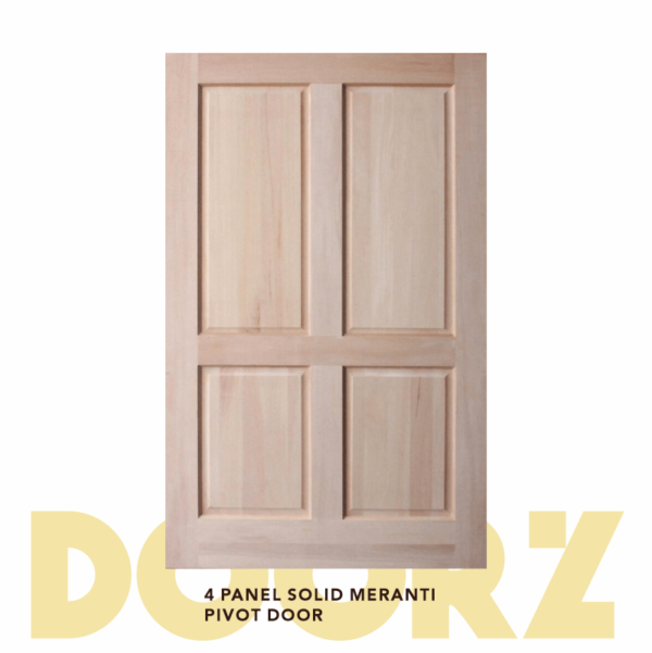 4 Panel Solid Meranti Pivot Door - The Doorz Shop